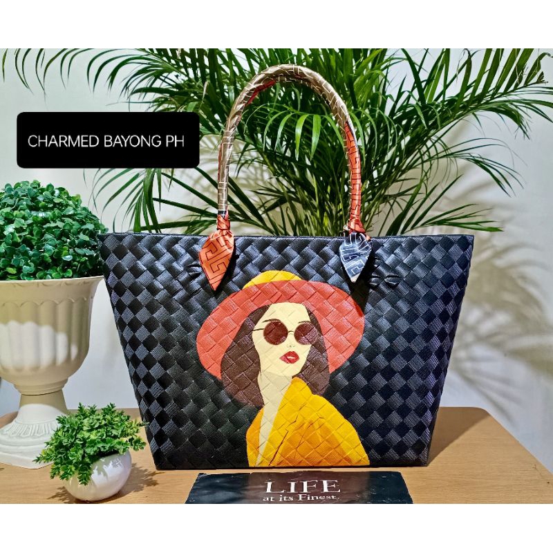Stylish Handpainted Bayong with zipper/ Native Bag/ Gift Idea | Shopee ...