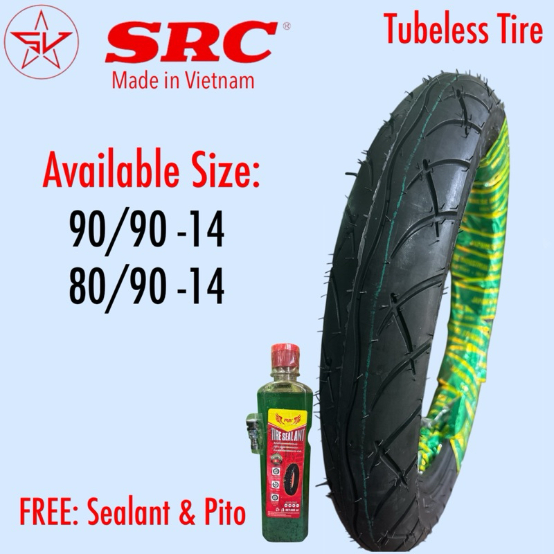 SRC TIRE, Size 14 FOR BEAT, CLICK, MIO. SKYDRIVE (FREE SEALANT&PITO ...