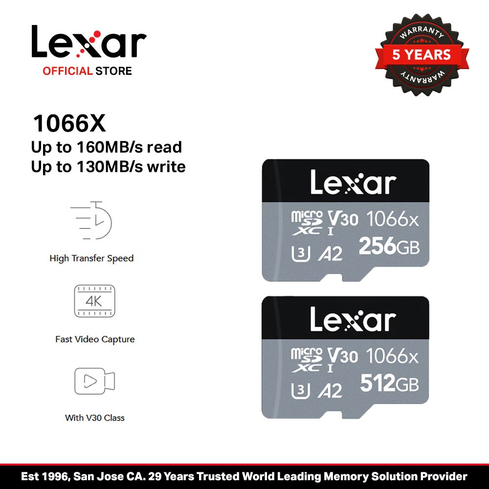 Lexar Professional 1066x 256GB/512GB Silver MicroSDXC UHS-I Micro SD ...