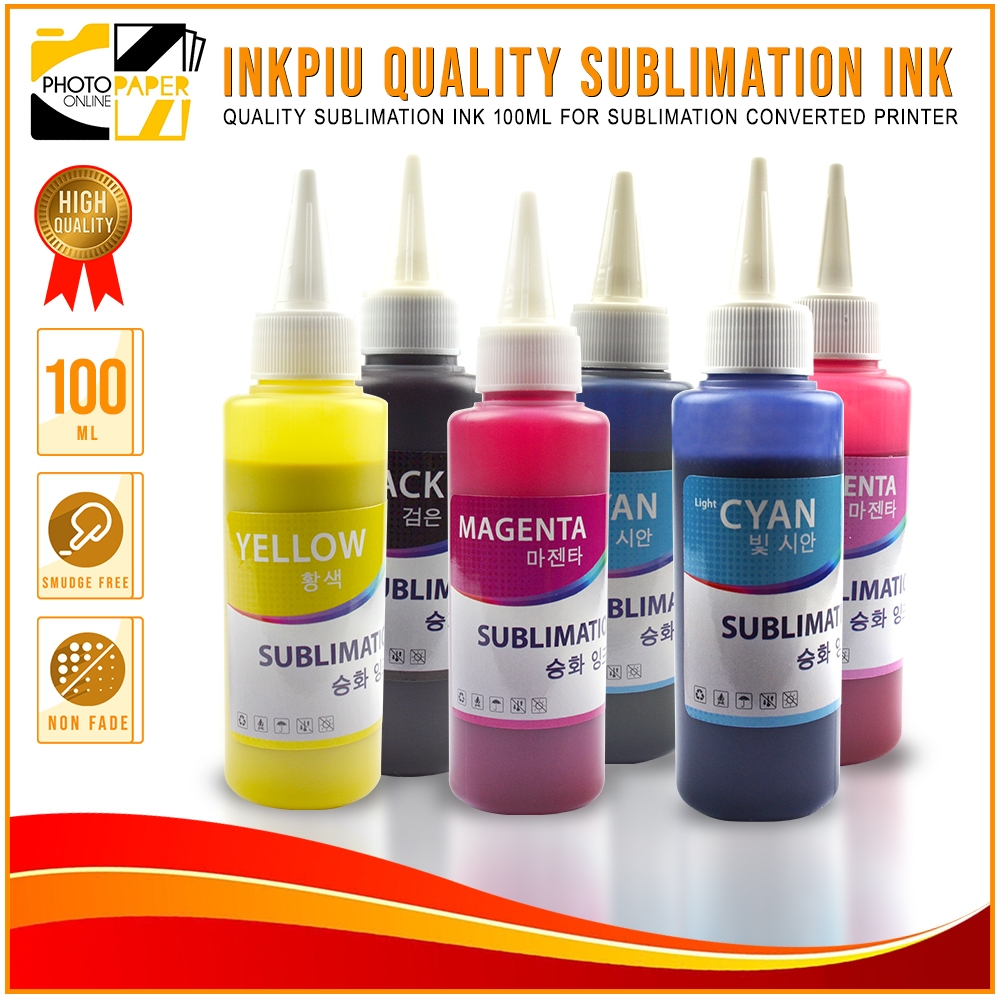 Inkpiu 100ml Sublimation Ink for Inkjet Printers CMYK | Shopee Philippines