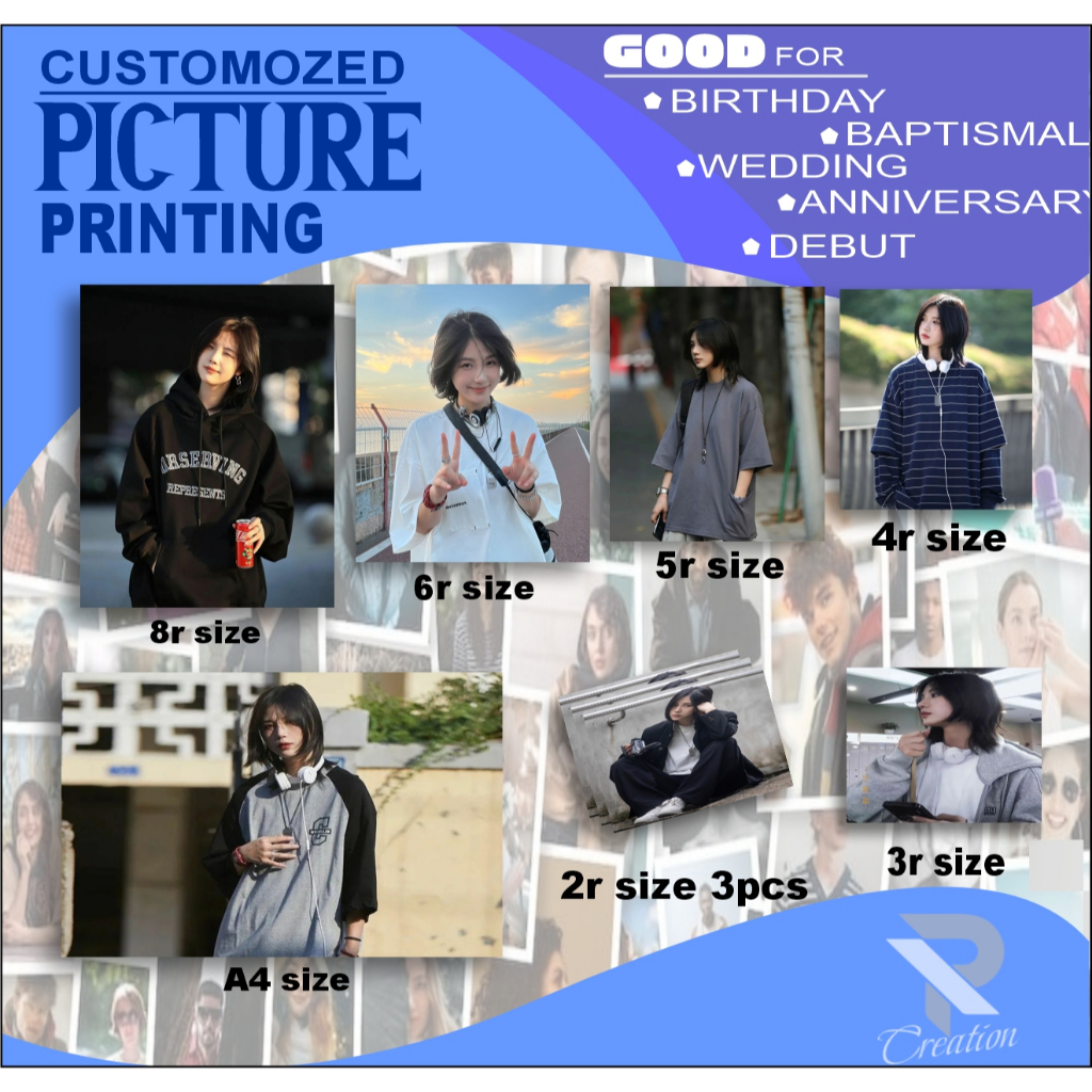 Premium Photo Printing Service: 3R/4R/5R Sizes Good Quality | Shopee ...