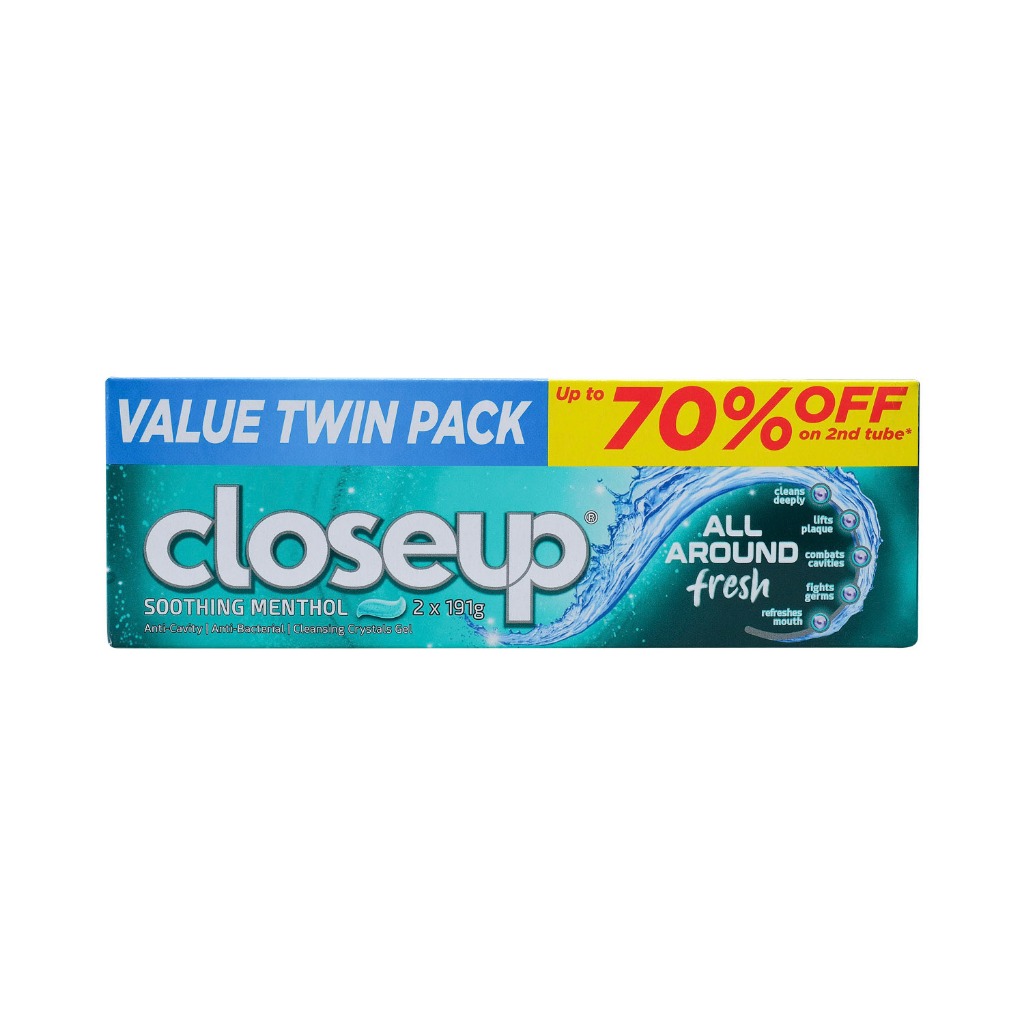 Closeup All Around Fresh Gel Toothpaste Soothing Menthol 191G (Twin ...