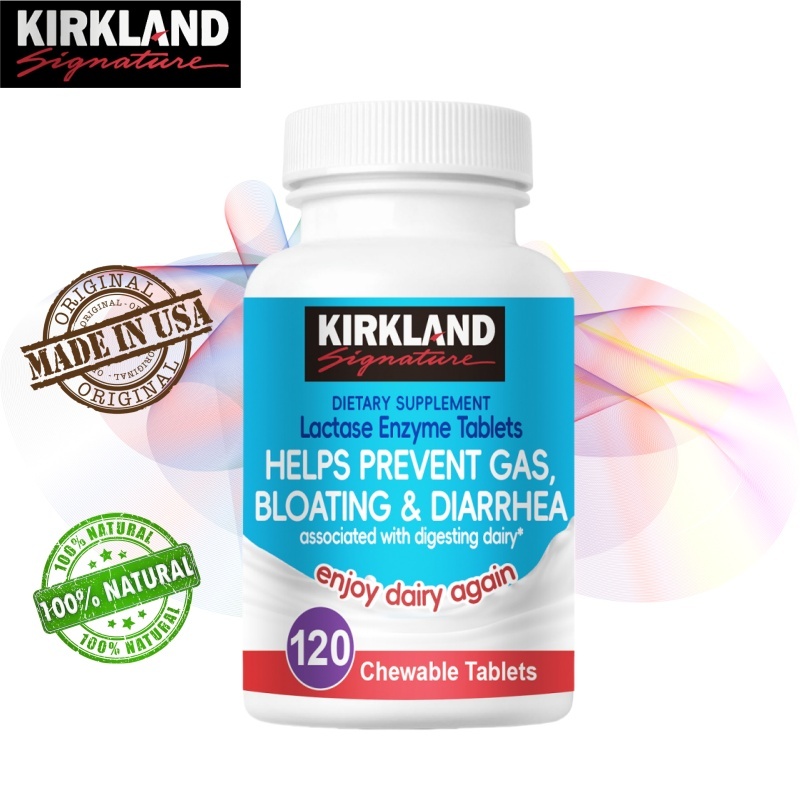 KIRKLAND Lactase Chewable Tablets help prevent bloating, diarrhea and ...