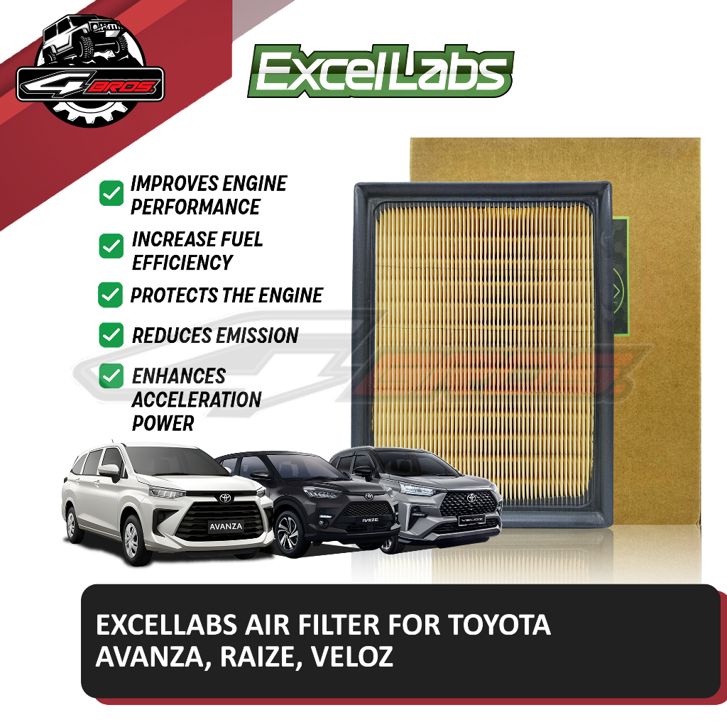 Excellabs Air Filter for Toyota Avanza, Raize, Veloz 2022 - Present ...