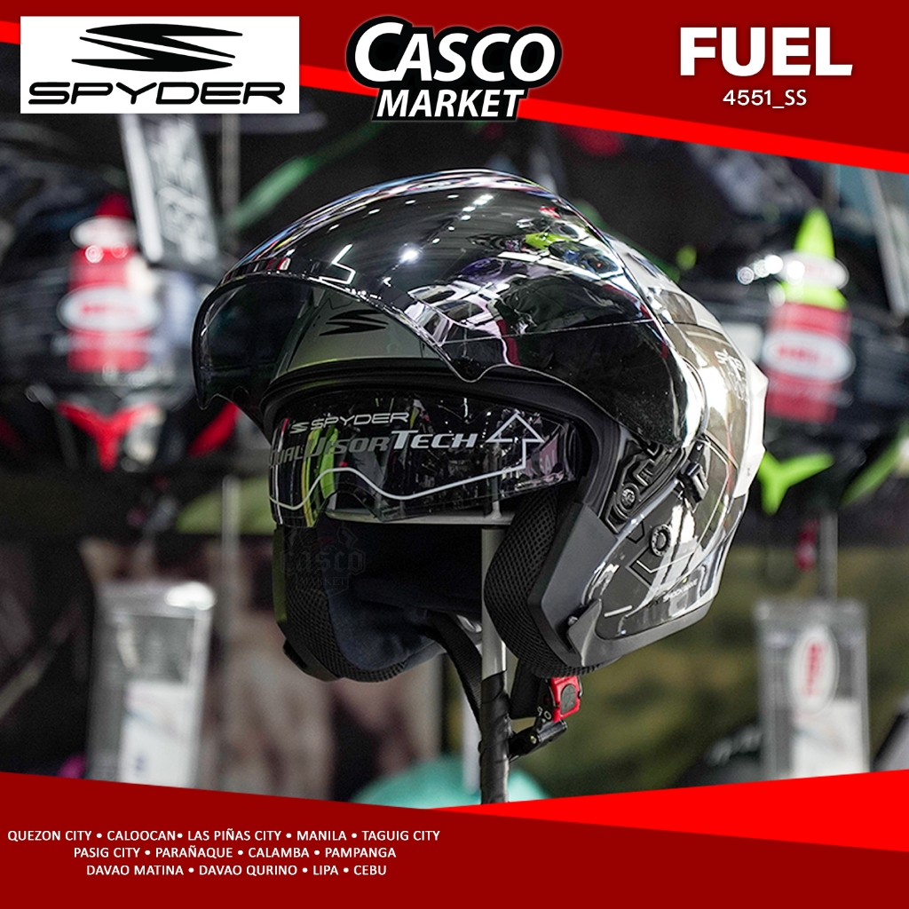 SPYDER FUEL SHOCKWAVE S5 HALF FACE DUAL VISOR (with extra clear visor ...
