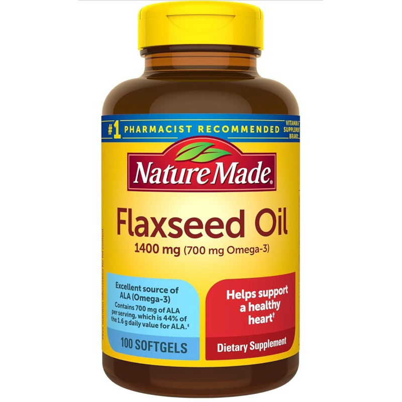 Nature Made Extra Strength Flaxseed Oil 1400 mg, Fish Free Omega 3 ...