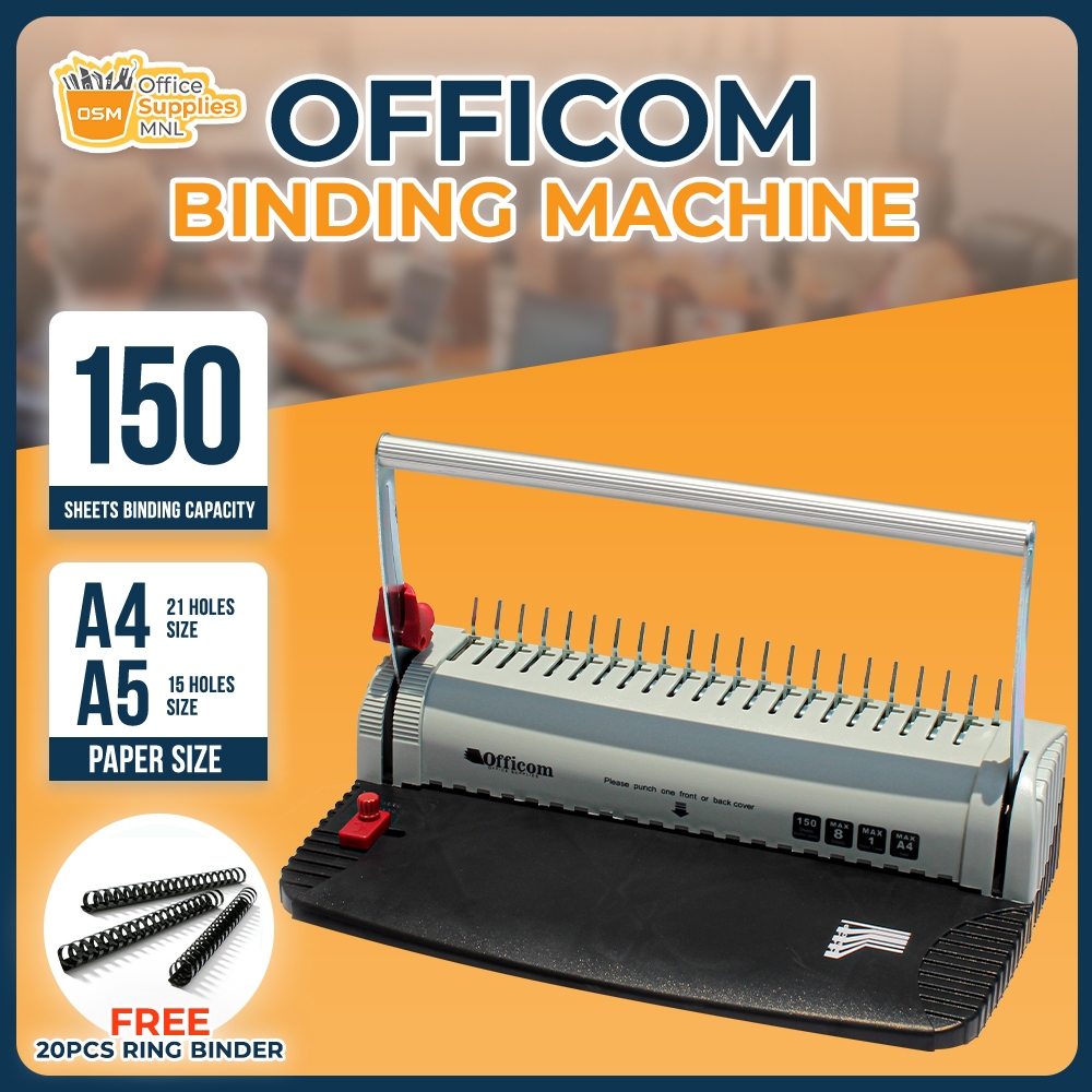 Comb Binding Machine OC081 A4 size Officom Heavy Duty (8sheets Punch ...
