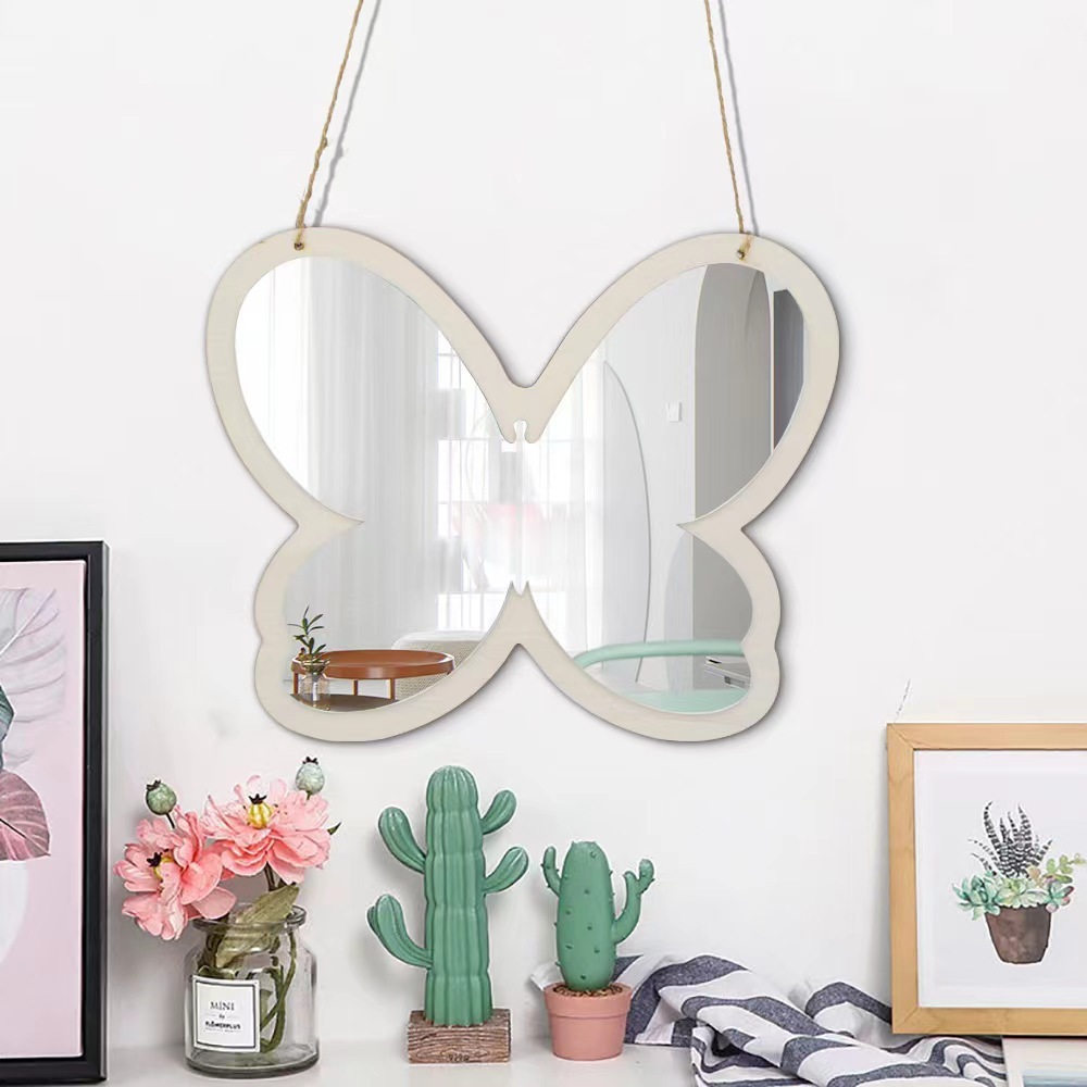 Ins children's room mirror Rabbit decorative mirror butterfly acrylic ...