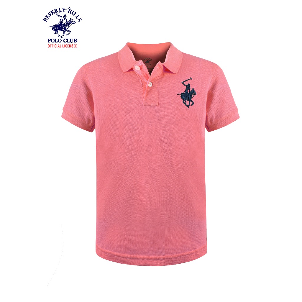 Beverly Hills Polo Club Kids Boy’s Cotton Pique Polo Shirt in Salmon ...