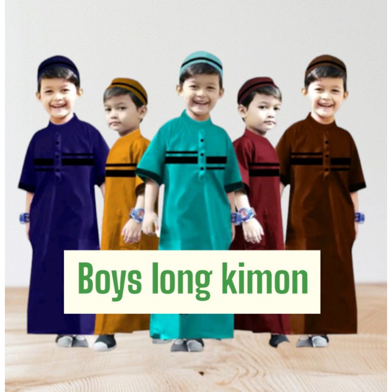 long kimon with tutob set for Muslim kids boys | Shopee Philippines