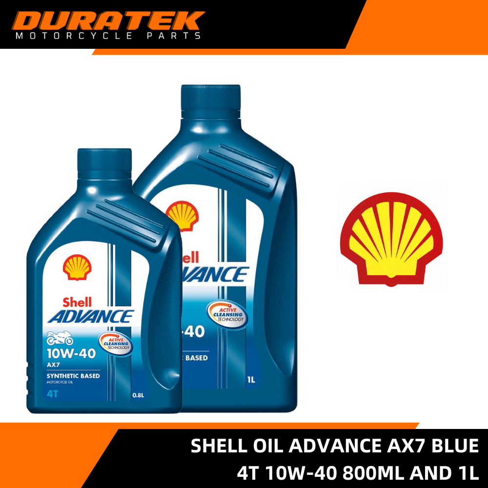 SHELL OIL ADVANCE AX7 BLUE 4T 10W-40 800ml AND 1L | Shopee Philippines
