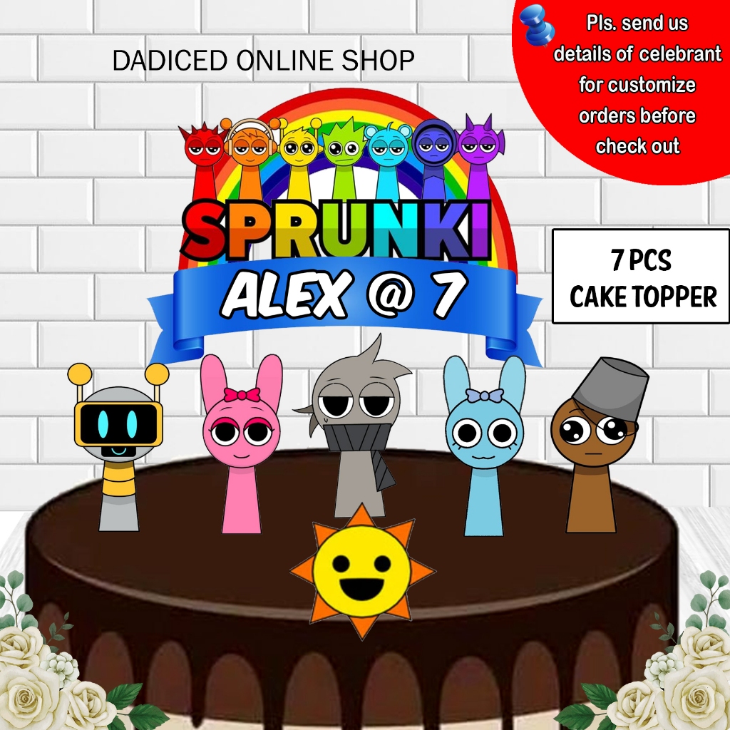 Sprunki d1 theme customize cake topper | Shopee Philippines