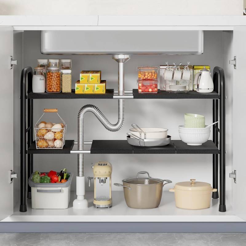 Under Sink Rack Kitchen Organizer Rack Expandable Storage Rack With ...