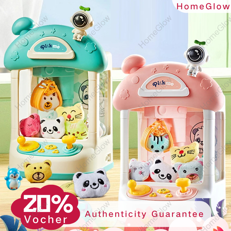 HomeGlow Kids Mini Crane Machine Toy with Cute Design Interactive Claw ...