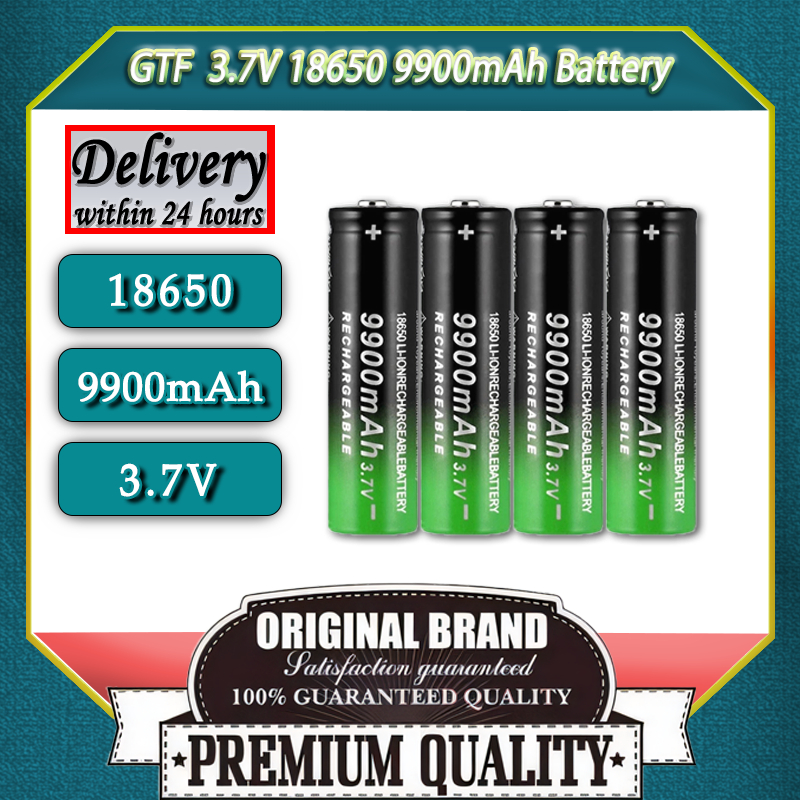 100% 3.7V 18650 9900mAh Original Li-ion Rechargeable Powerbank Rechargeable Battery 18650 ...