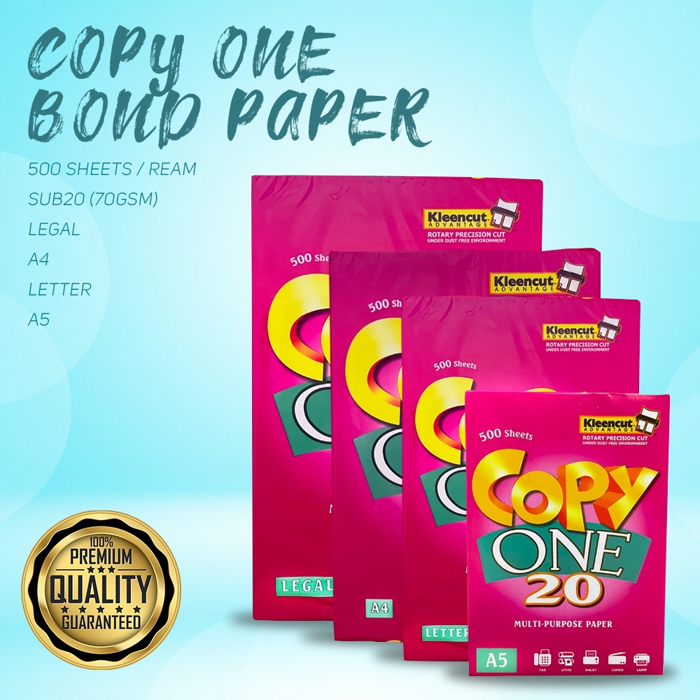 70gsm Copy One Paper White Paper for School and Office Use A5 / Short ...