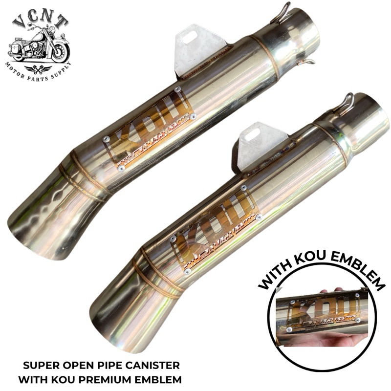 Super Open Pipe Canister with Premium KOU Emblem (No Silencer) | Shopee ...