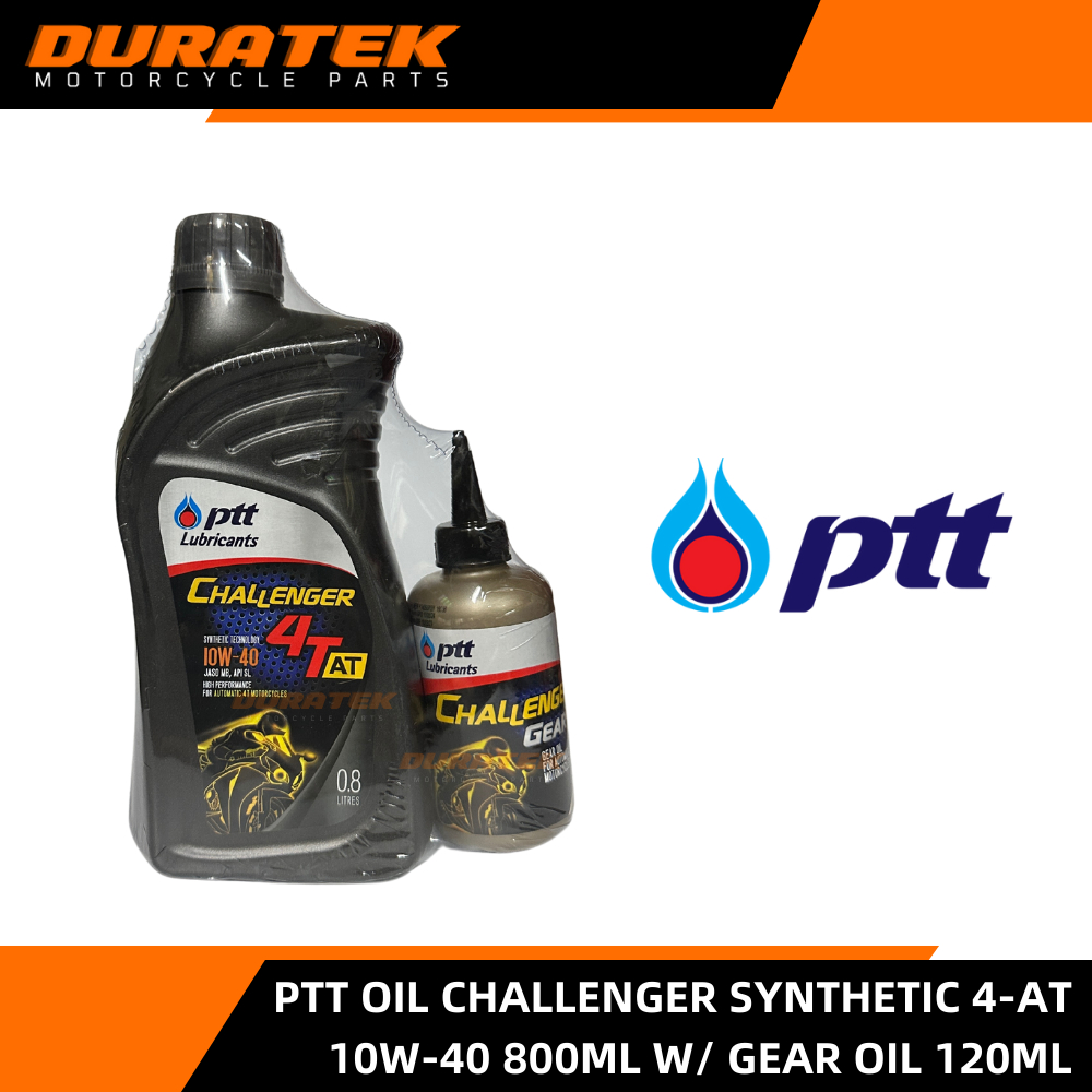 PTT Challenger 4-AT 10W-40 Synthetic Motorcycle Engine Oil 800ml w ...