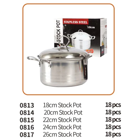 555 Makapal Stainless Steel Stock Pot Cookware Kitchen Cooking Tools 18 ...