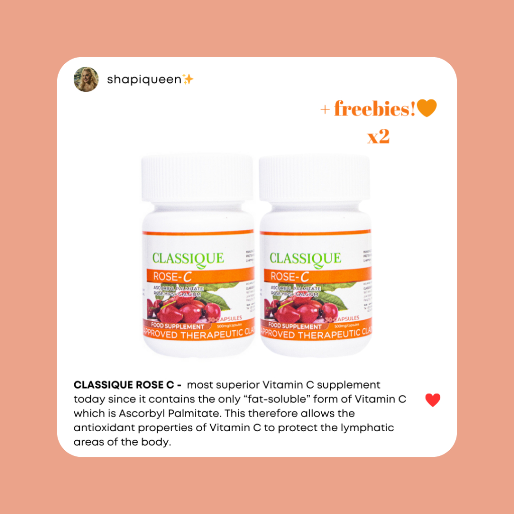 Classique Rose C Ascorbyl Palmitate Rose Hips - Calcium 500mg 30 ...