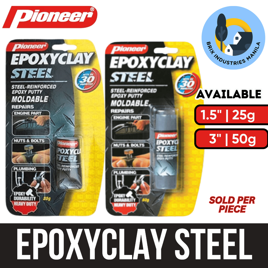 Pioneer Epoxy Clay Steel 25g or 50g Steel-Reinforced Epoxy Putty ...