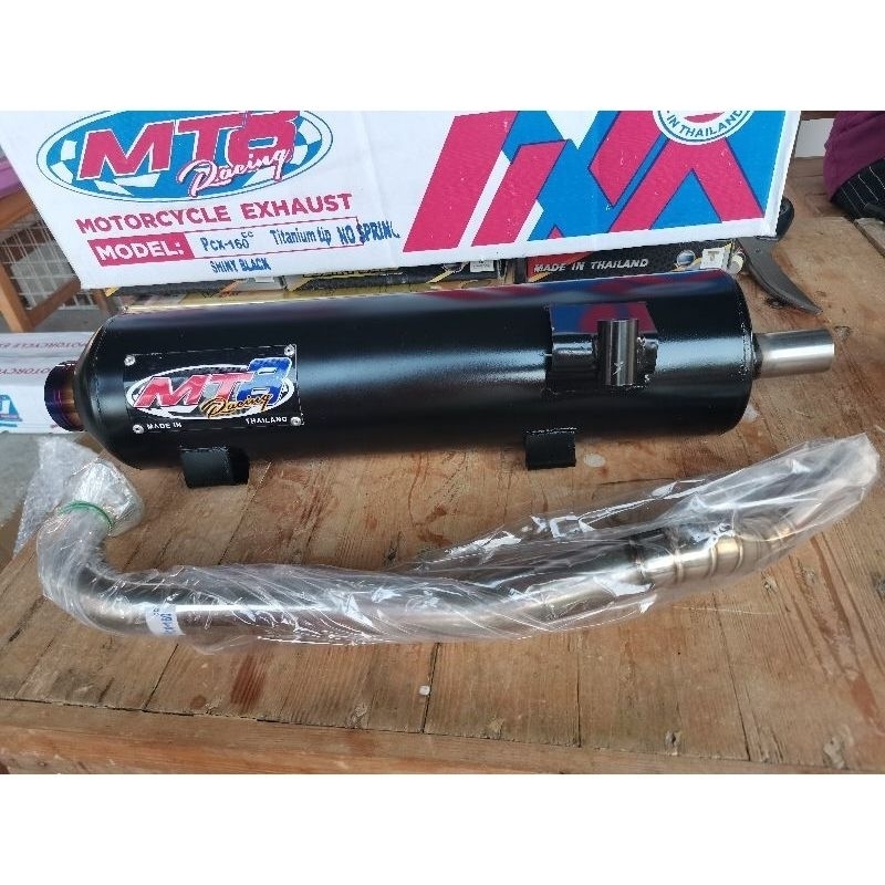 MT8 Pipe PCX 160 Color Shiny Black Titanium Tip | Shopee Philippines