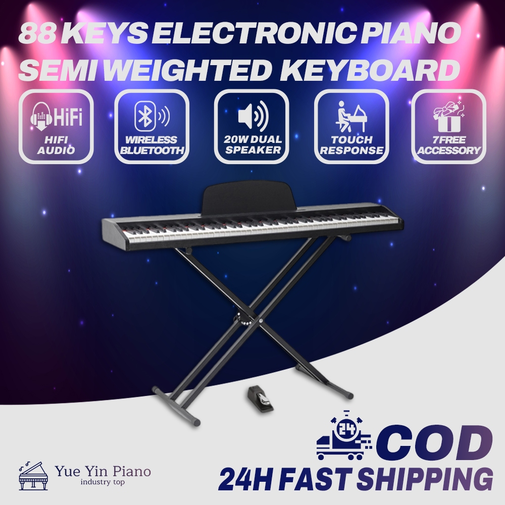 88 Keys Piano Electronic Piano Semi Weighted Keyboard Digital Piano Portable Piano M-201 ...