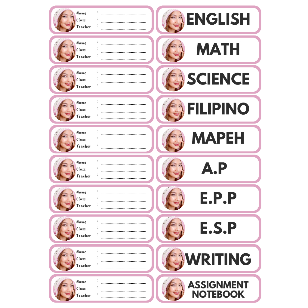 BINI COLET SUBJECT LABEL NAME LABEL STICKER | Shopee Philippines