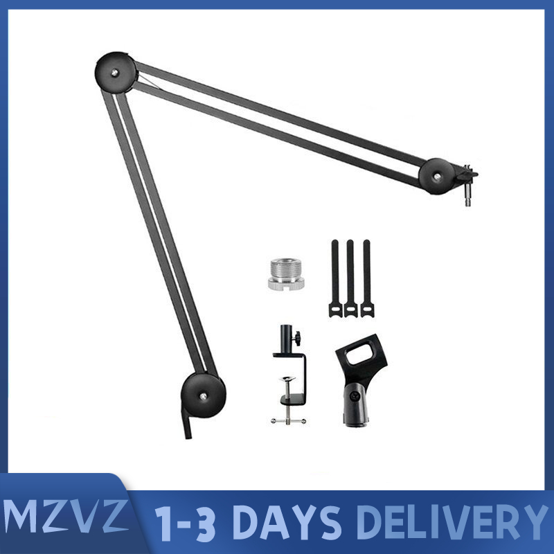 Heavy Duty Microphone Stand Adjustable Suspension Mic Boom Arm Built-in ...