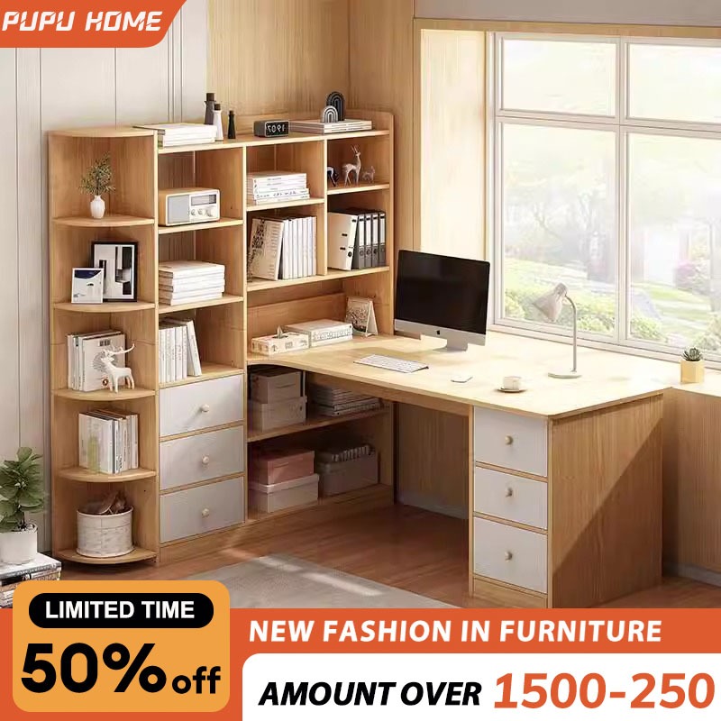 Computer Table With Shelf Drawer Office Table Desk For Home | Shopee Philippines