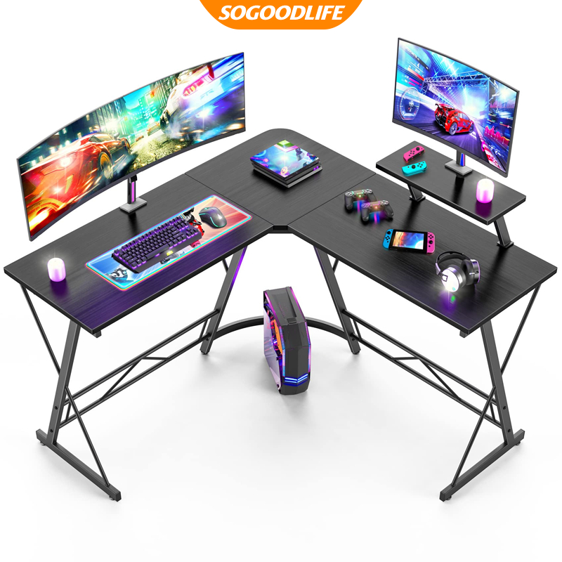 COD L-Shaped Corner Desk Computer Gaming Desk PC Table Study table Home ...