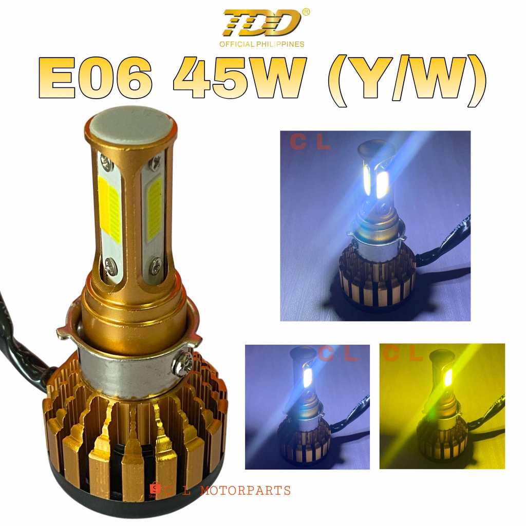 TDD E06 45W WHITE HIGH LOW Y/W UNIVERSAL HEADLIGHTS | Shopee Philippines