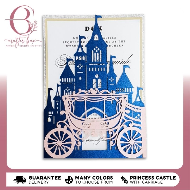 Lasercut Die Cut Princess Carriage Castle Snow White 5x7 5R Gatefold ...