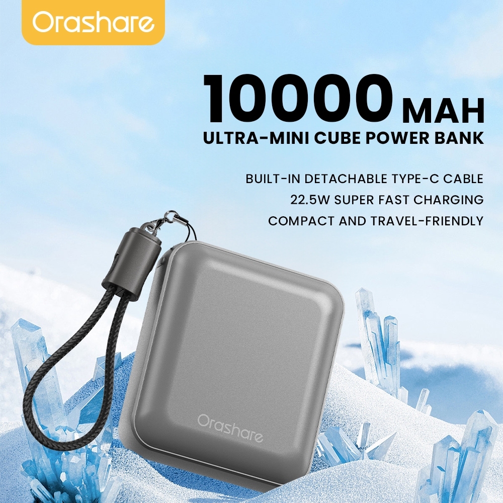 Orashare PCA11 Ultra-Mini Cube 10000mAh Powerbank With Detachable Type ...