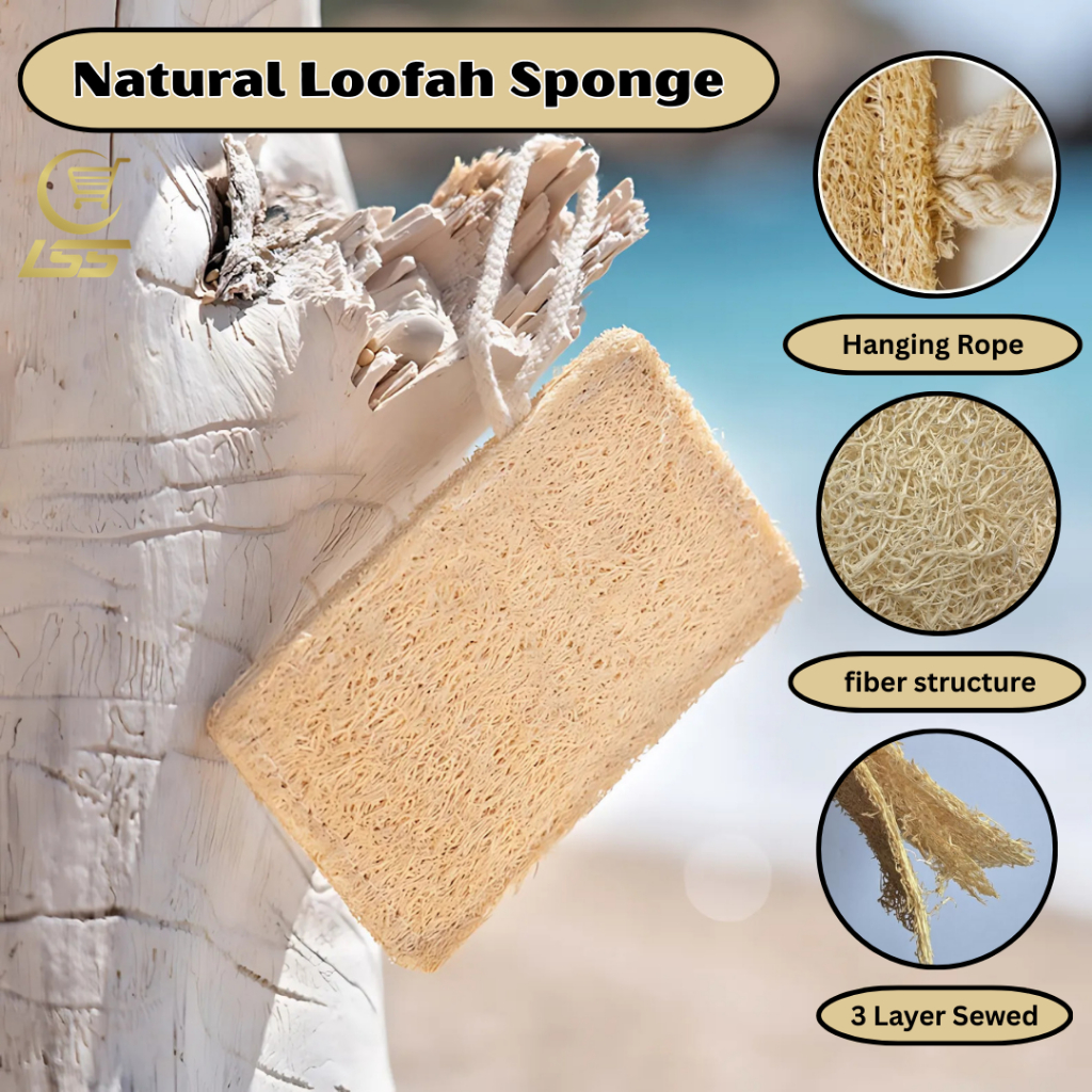 Natural Loofah Sponge Scourer, Biodegradable Non-Scratch Dish Cleaning ...