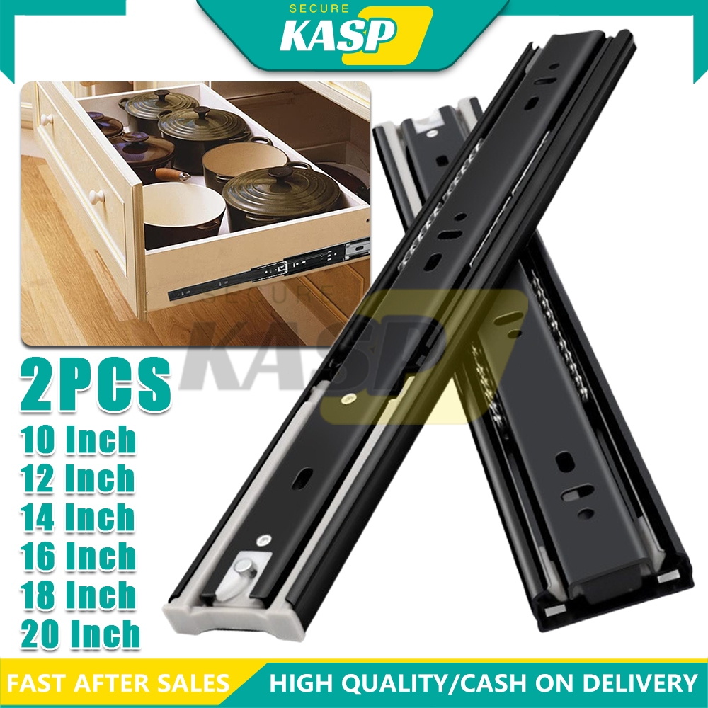 (PER PAIR) Hydraulic Soft-Close Ball Bearing Drawer Guide, HD Silent ...