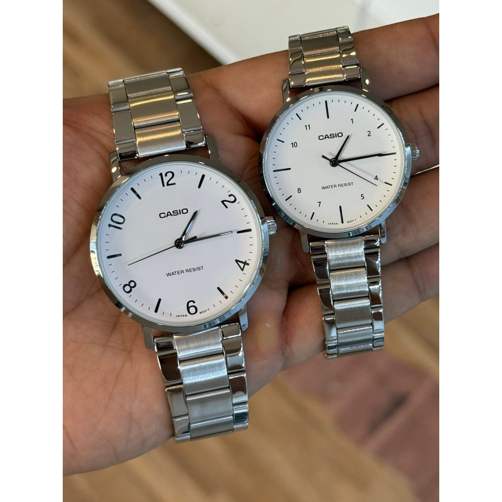 ORIGINAL CASIO Couple Watch MTP-VT03D-7B & LTP-VT03D-7B / CASIO Analog Stainless Steel Couple ...