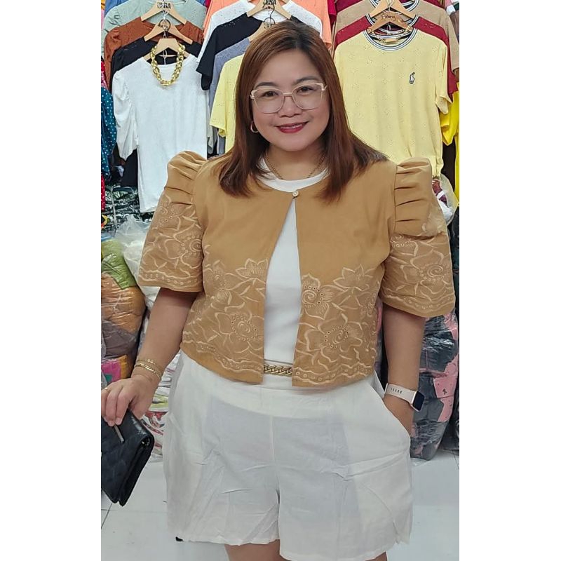 plus size modern filipiñana bolero eyelet senepa fabric xl upto xxxl ...