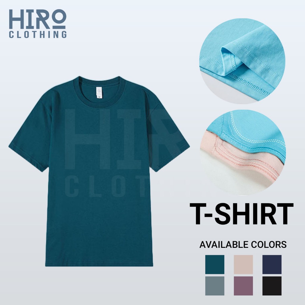 Hiro Plain T-shirt Regular Fit Thick Unisex Makapal Korean Plain Color ...