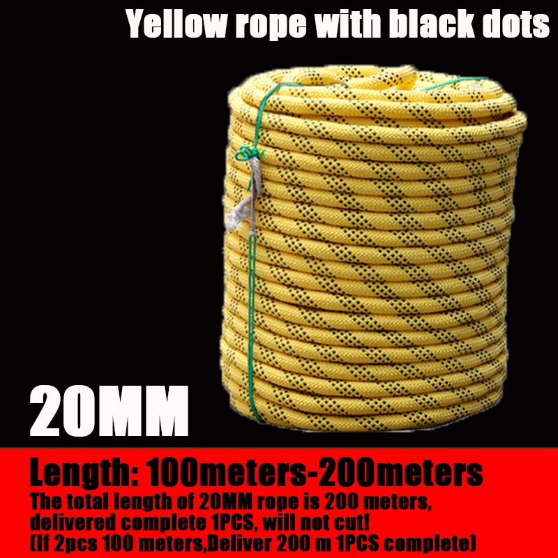 20MM 100M-200M Yellow Safety rope, Yellow Climbing rope, Yellow Rescue ...