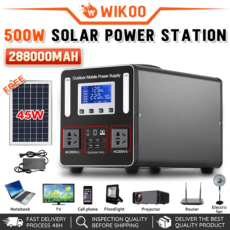 Portable 500W 288000mAh Large Capacity Power Station Fast Charge Mobile ...