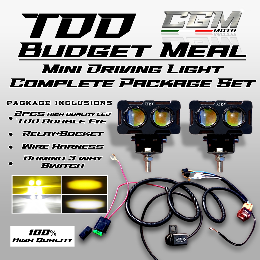 ⭐️BUDGET MEAL TDD MINI DRIVING LIGHT DOUBLE EYE PACKAGE SET TDD DOUBLE ...