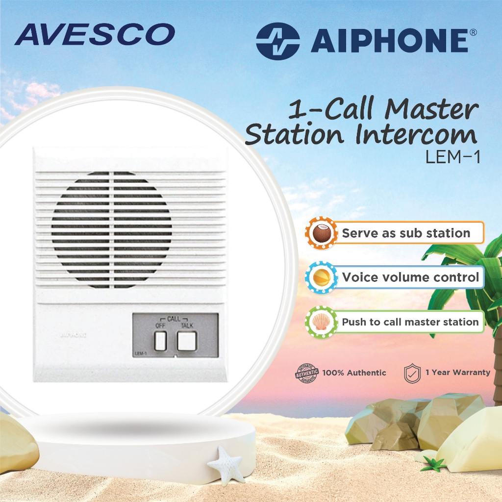 Aiphone 1-Call Master Station Intercom | LEM-1 | Voice volume control ...