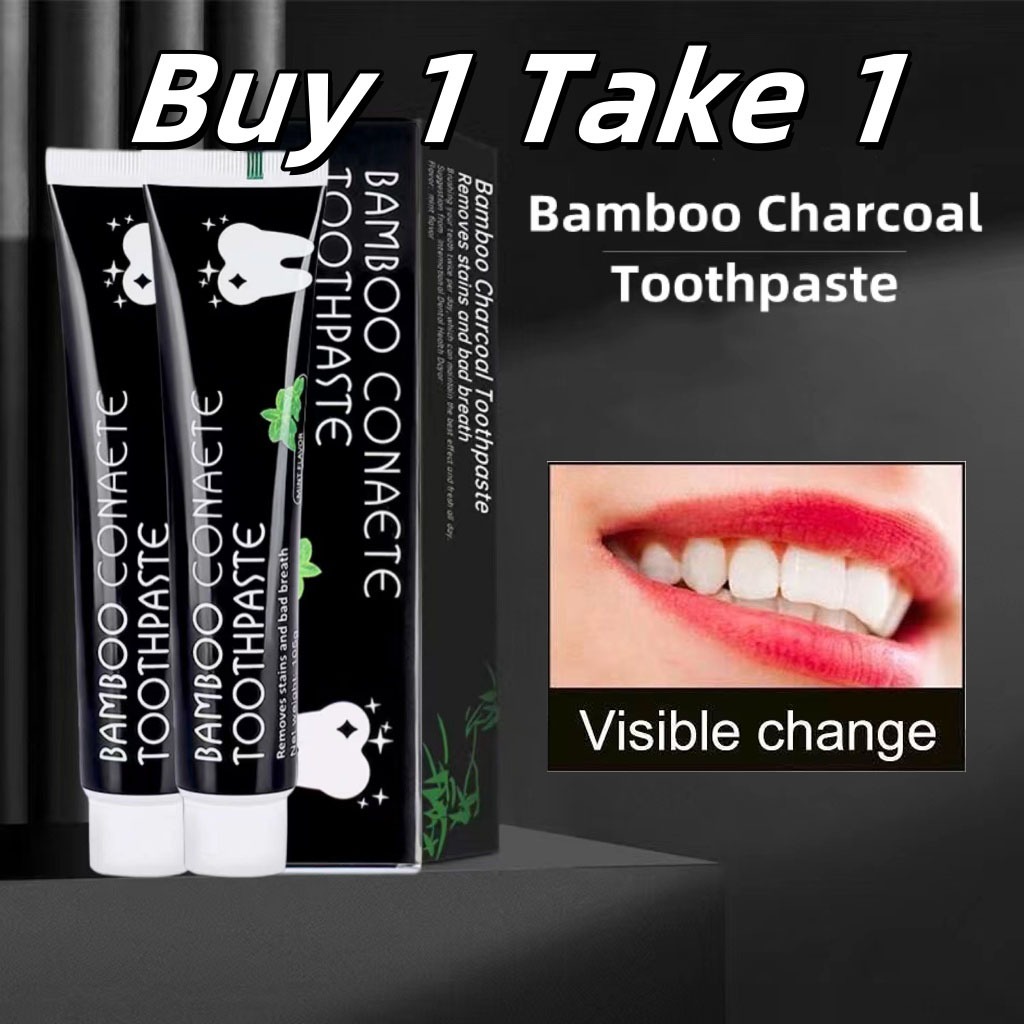 Bamboo Charcoal Teeth Whitening Black Toothpaste Whitener Tooth Paste ...