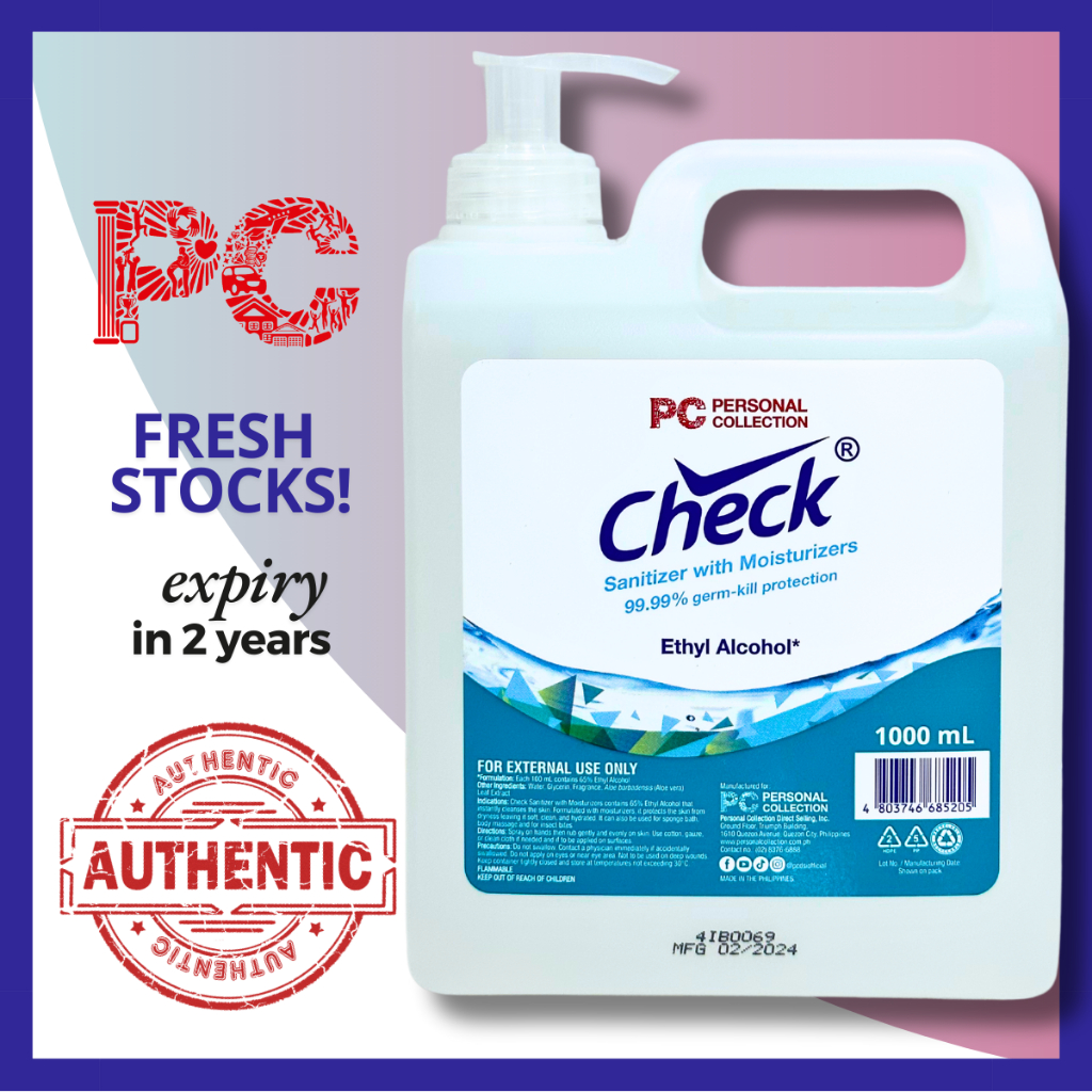 Check Instant Sanitizer With Moisturizers 65% Ethyl Alcohol 1000ml by ...