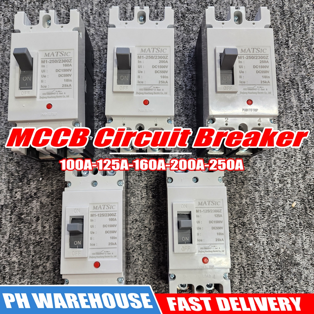 DC MCCB Circuit Breaker 100A,125A,160A,200A,250A 2P Solar Moulded Case ...