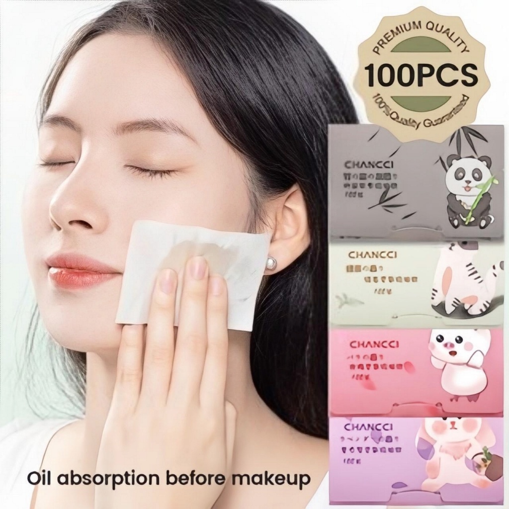 GM 100pcs Oil Paper For Face Oil Control Film Paper Powder Natural ...
