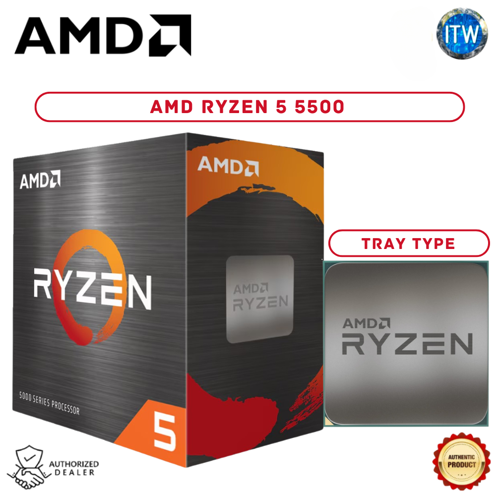Itw | AMD Ryzen 5 5500 6 Cores 12 Threads Desktop Processor (Box | Tray Type) | Shopee Philippines