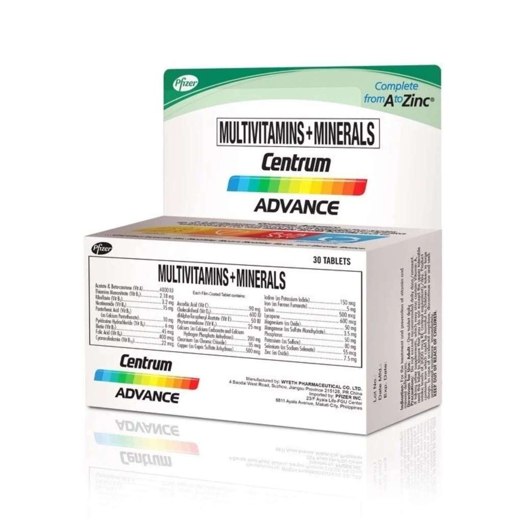 CENTRUM Advance Multivitamins & Minerals 30 tablets | Shopee Philippines