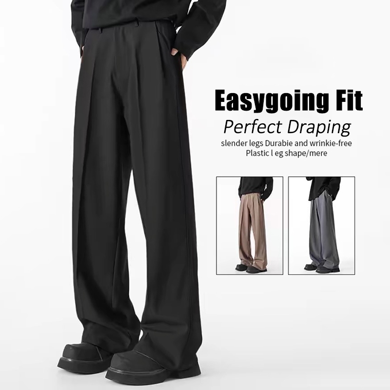 Black Casual suit trousers Loose Fit slacks pants for men Perfect ...